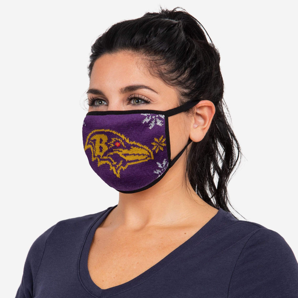 Baltimore Ravens Womens Knit 2 Pack Face Cover FOCO
