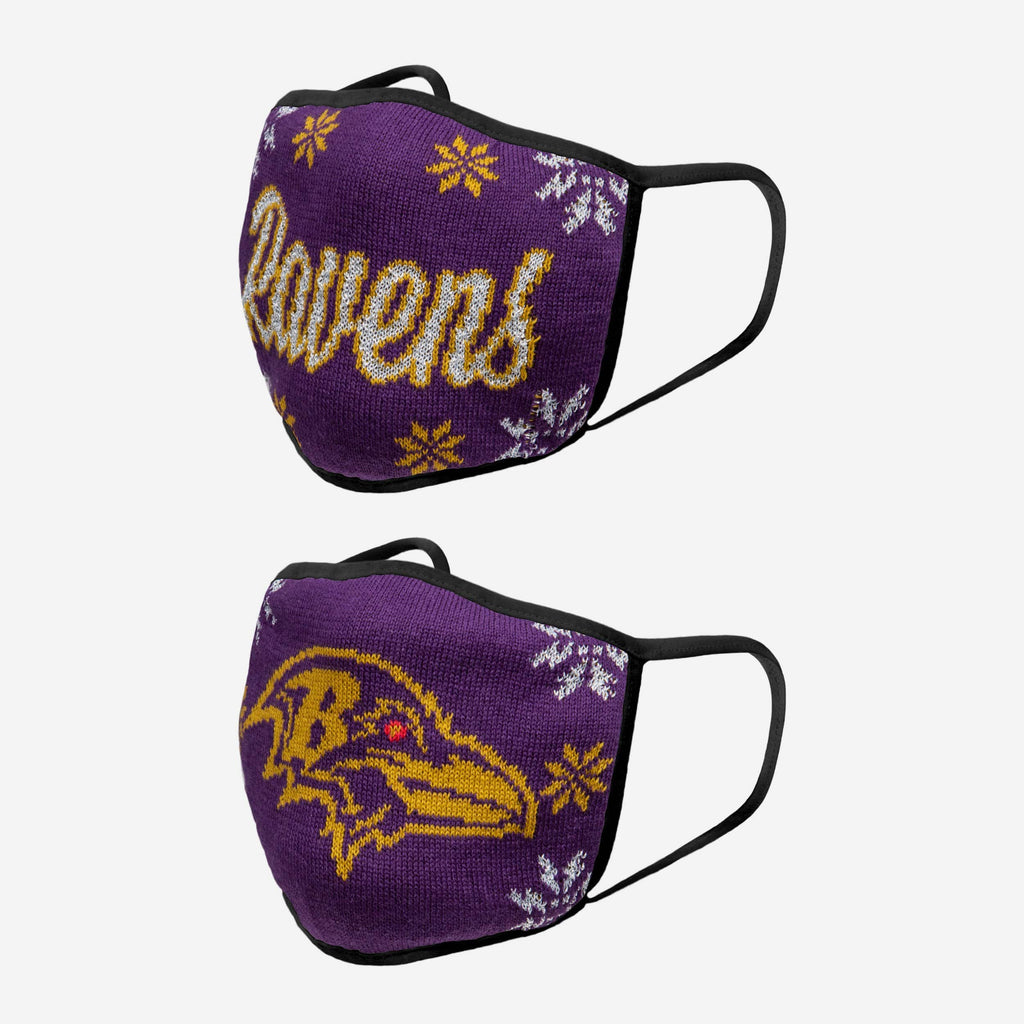 Baltimore Ravens Womens Knit 2 Pack Face Cover FOCO