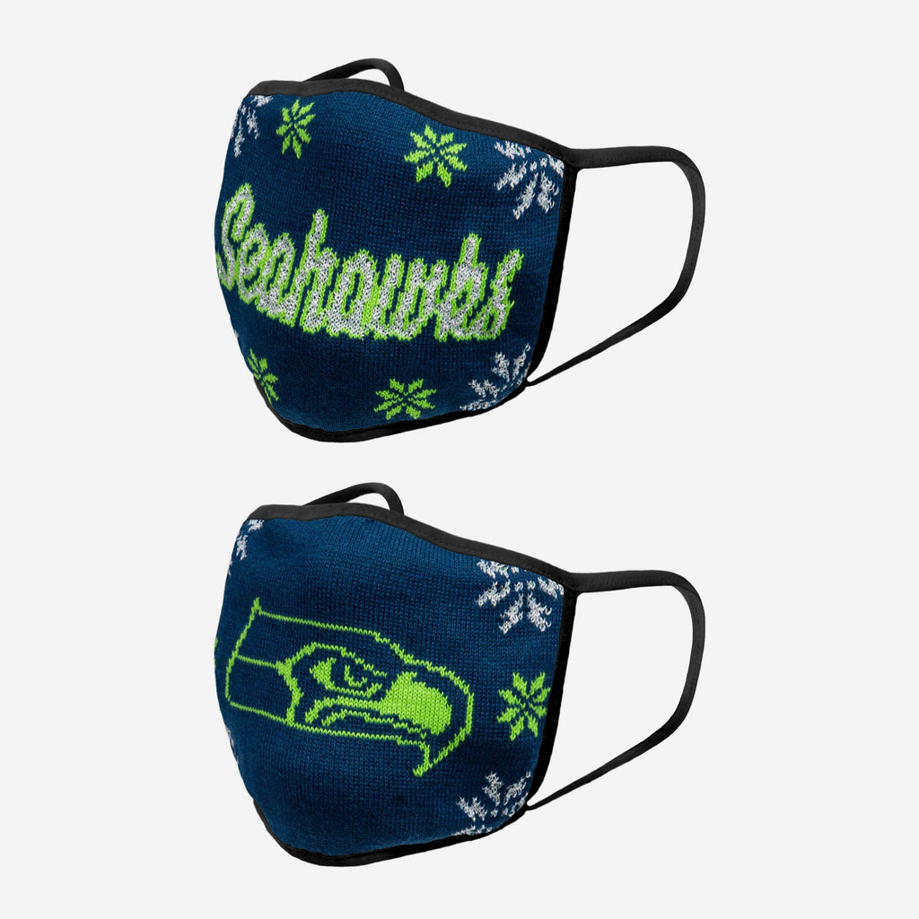 Seattle Seahawks Womens Knit 2 Pack Face Cover FOCO