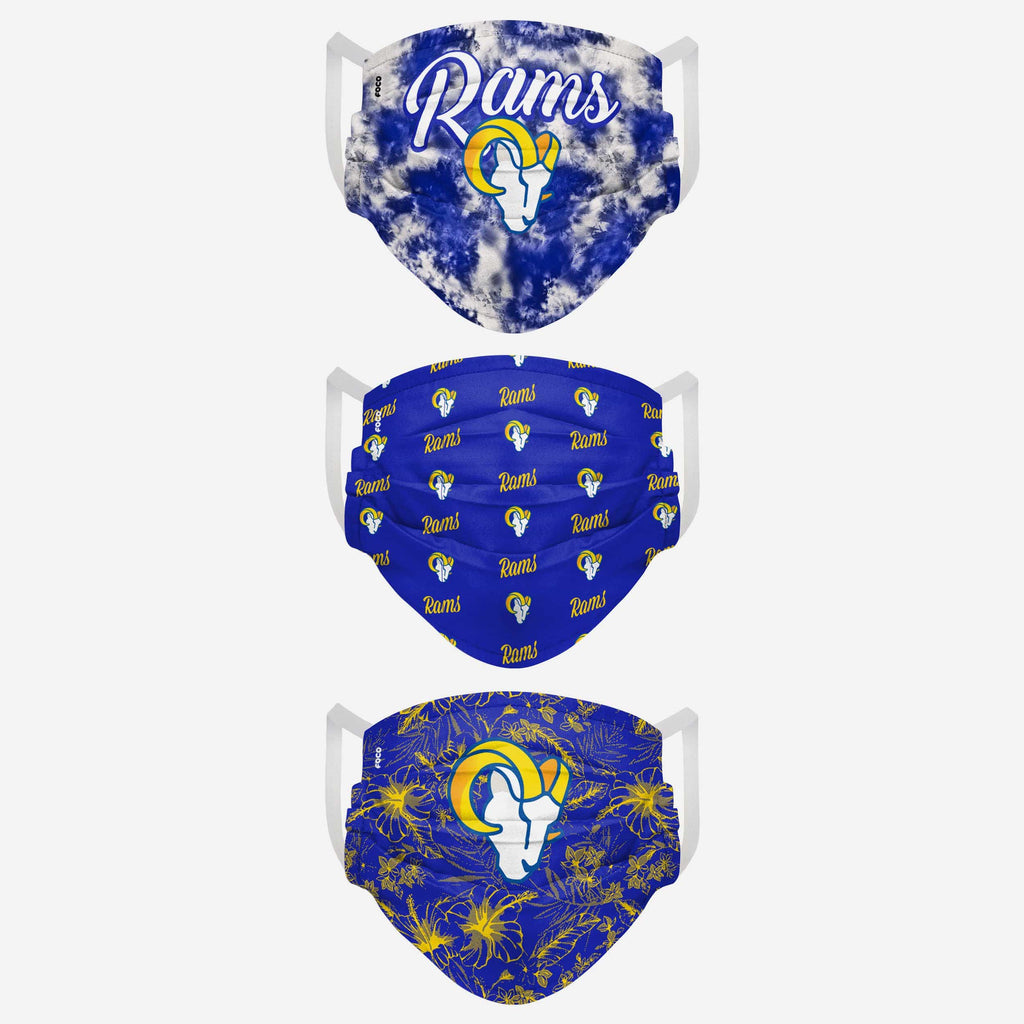 Los Angeles Rams Womens Matchday 3 Pack Face Cover FOCO
