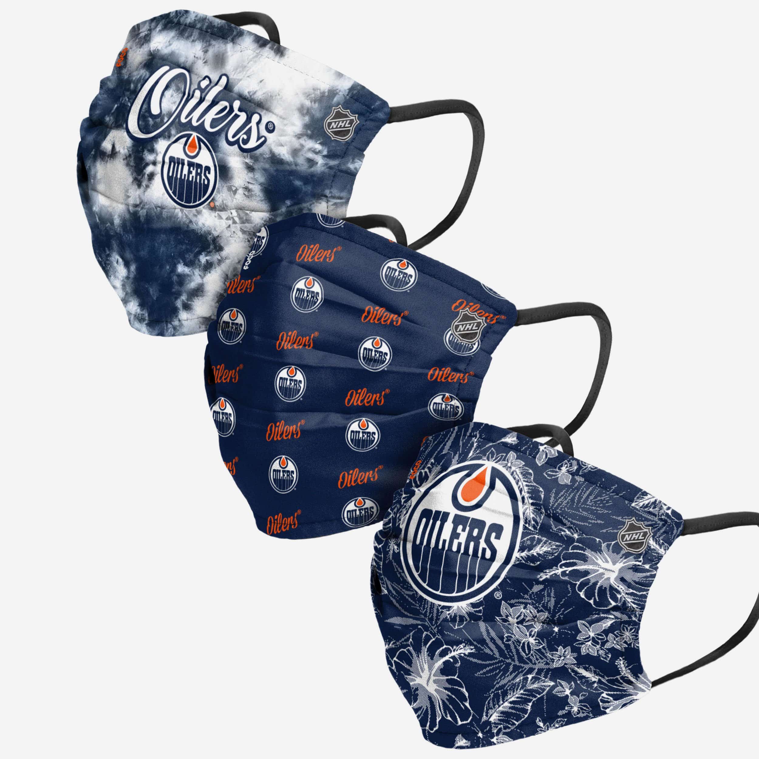 Edmonton Oilers Womens Matchday 3 Pack Face Cover FOCO