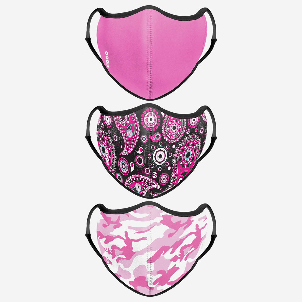 Pink Patterns Sport 3 Pack Face Cover FOCO