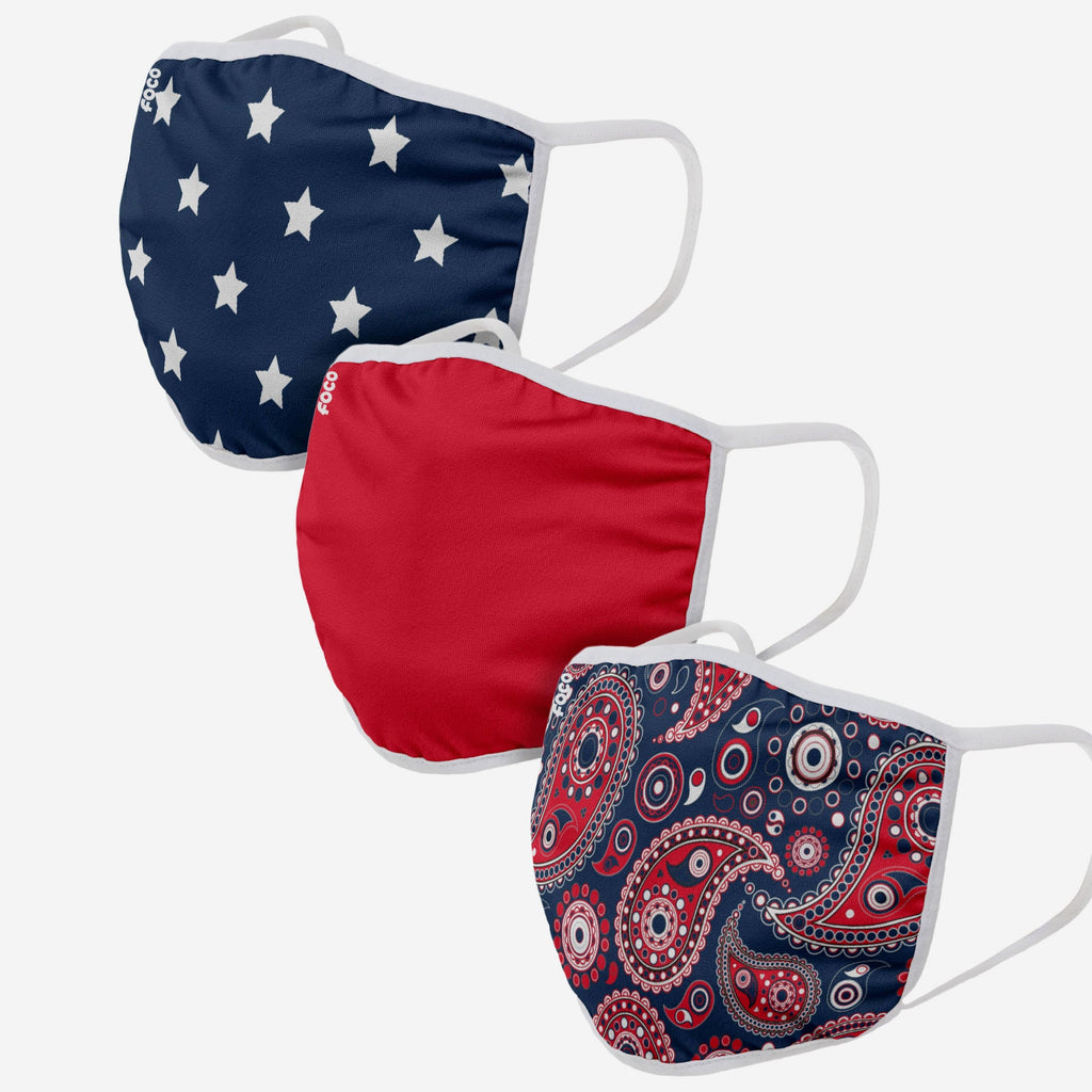 Red White & Blue 3 Pack Face Cover FOCO