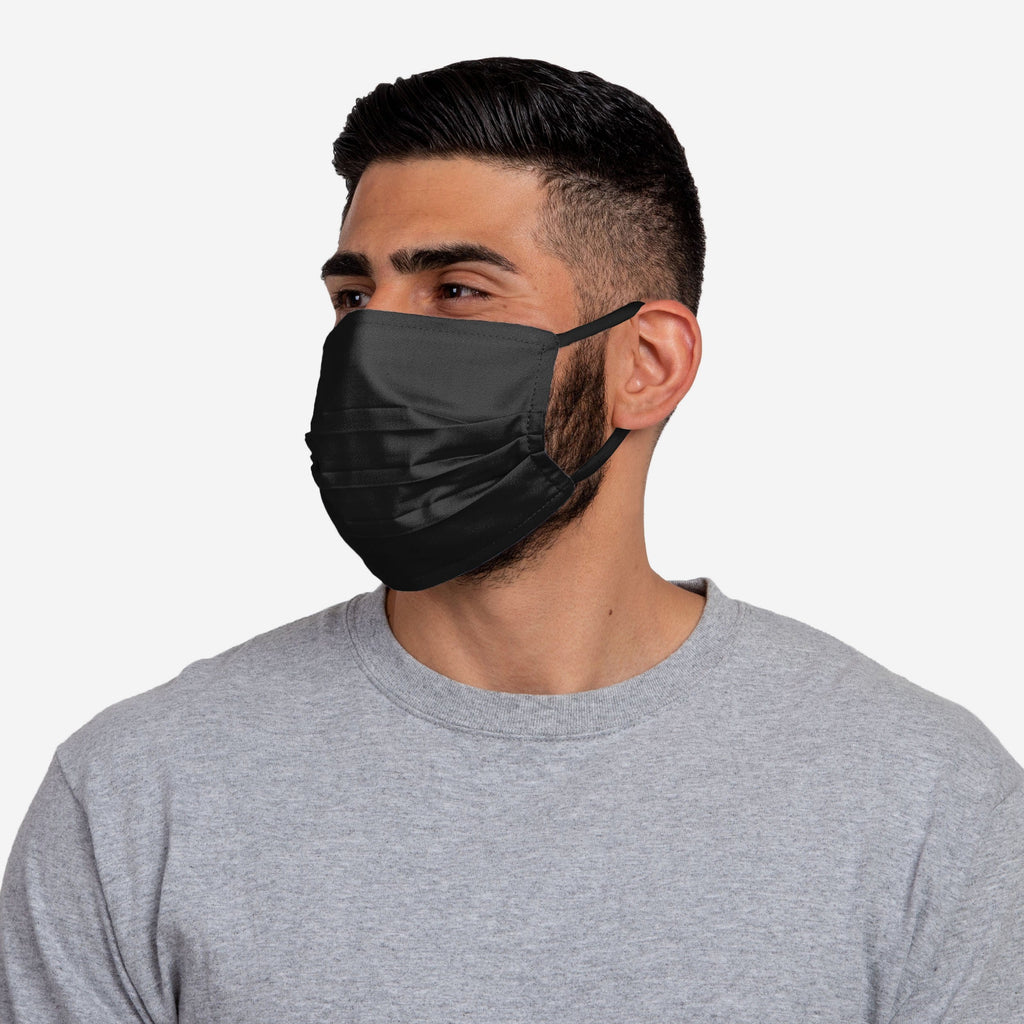 Solid Black Pleated 3 Pack Face Cover FOCO