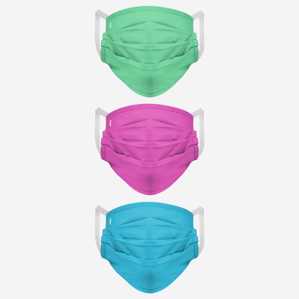 Solid Pastel Colors Pleated 3 Pack Face Cover FOCO
