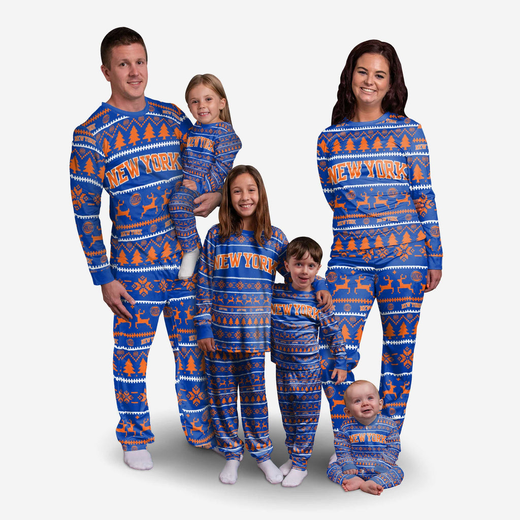 New York Knicks Toddler Family Holiday Pajamas FOCO