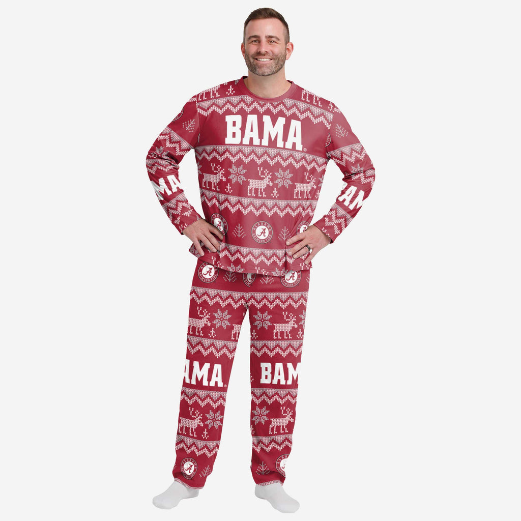 Alabama Crimson Tide Mens Ugly Pattern Family Holiday Pajamas FOCO