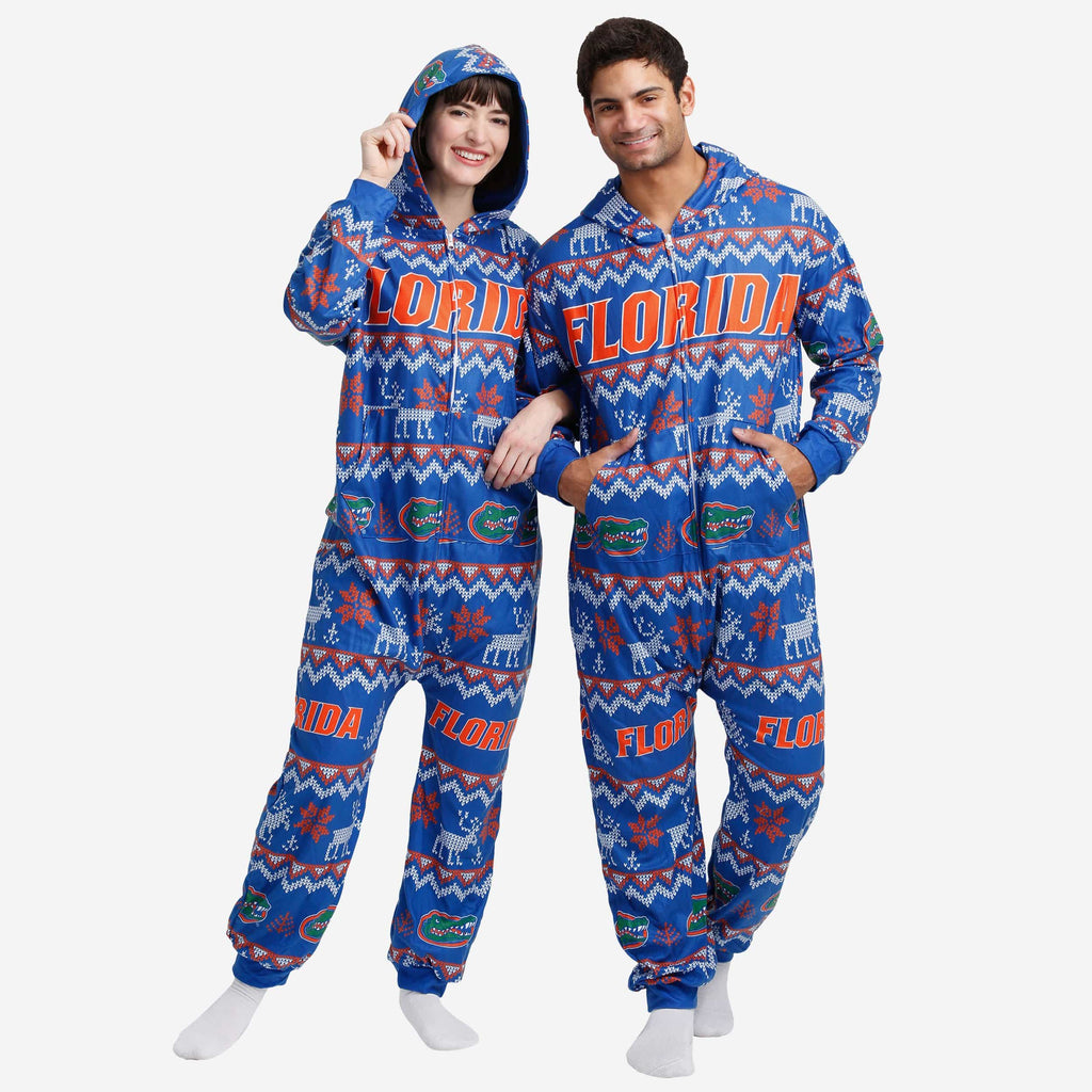 Florida Gators Ugly Pattern One Piece Pajamas FOCO