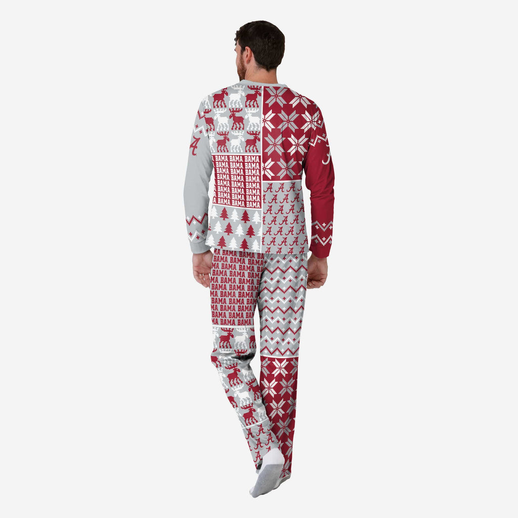 Alabama Crimson Tide Mens Busy Block Family Holiday Pajamas FOCO