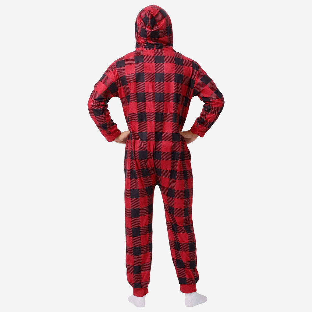 Arizona Cardinals Plaid One Piece Pajamas FOCO
