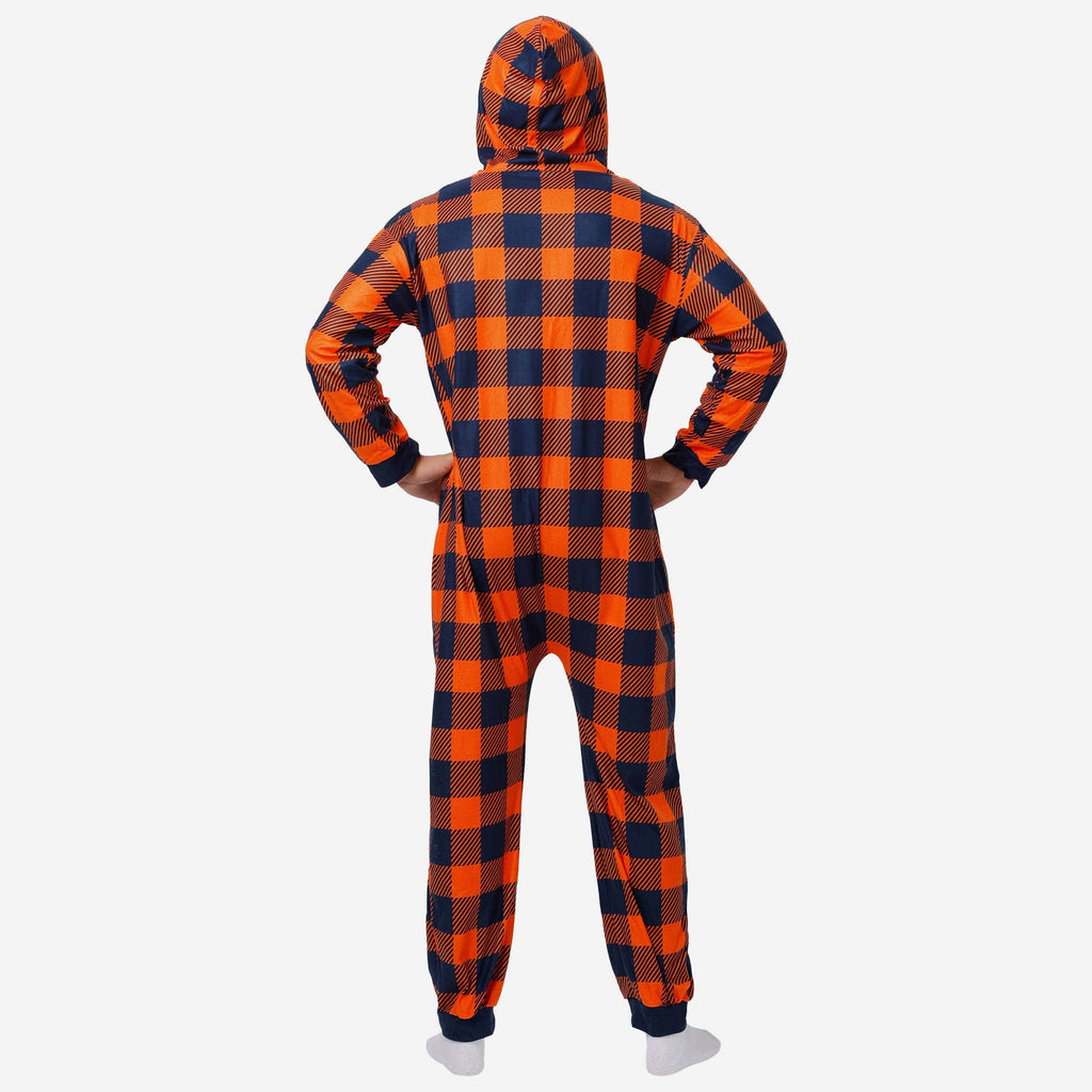 Denver Broncos Plaid One Piece Pajamas FOCO