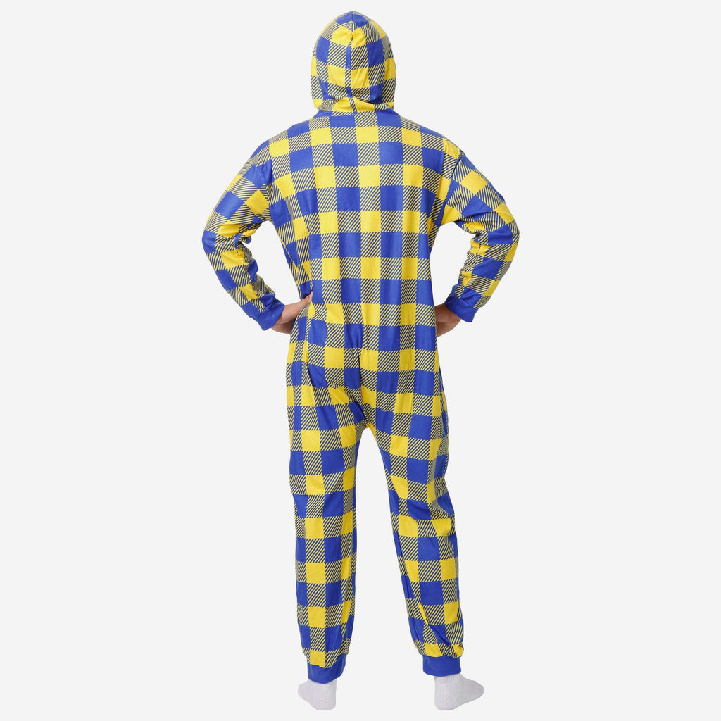 Los Angeles Rams Plaid One Piece Pajamas FOCO