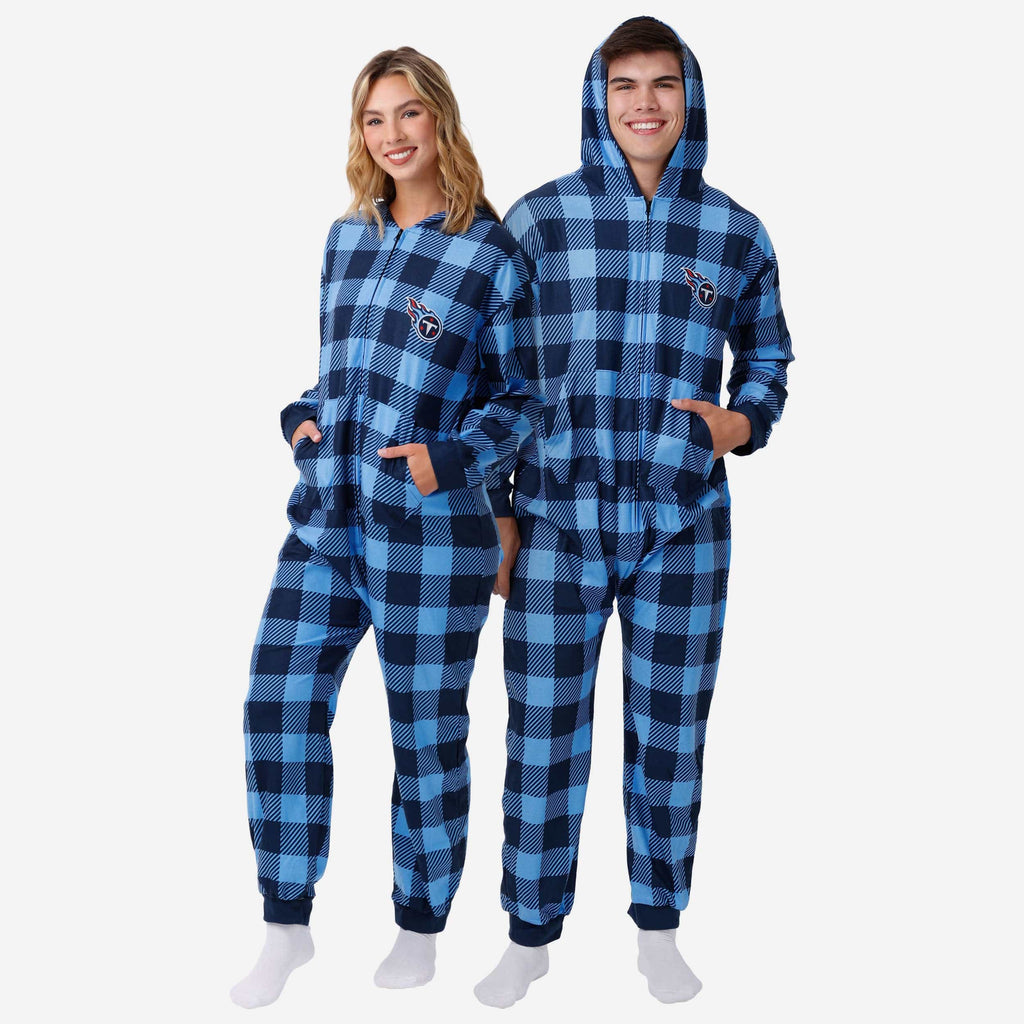 Tennessee Titans Plaid One Piece Pajamas FOCO