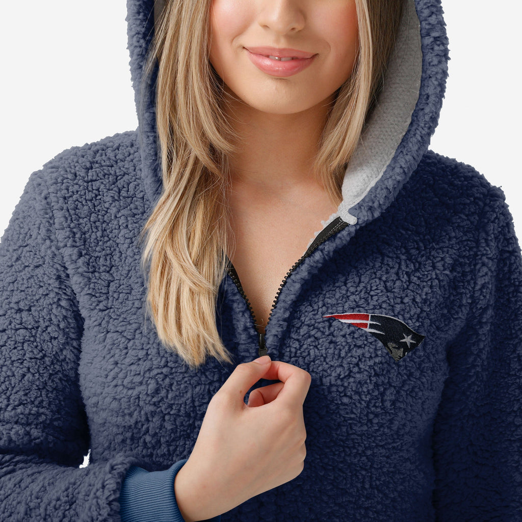 New England Patriots Womens Sherpa One Piece Pajamas FOCO