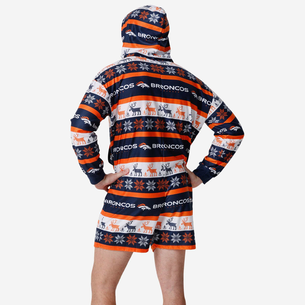 Denver Broncos Ugly Short One Piece Pajamas FOCO