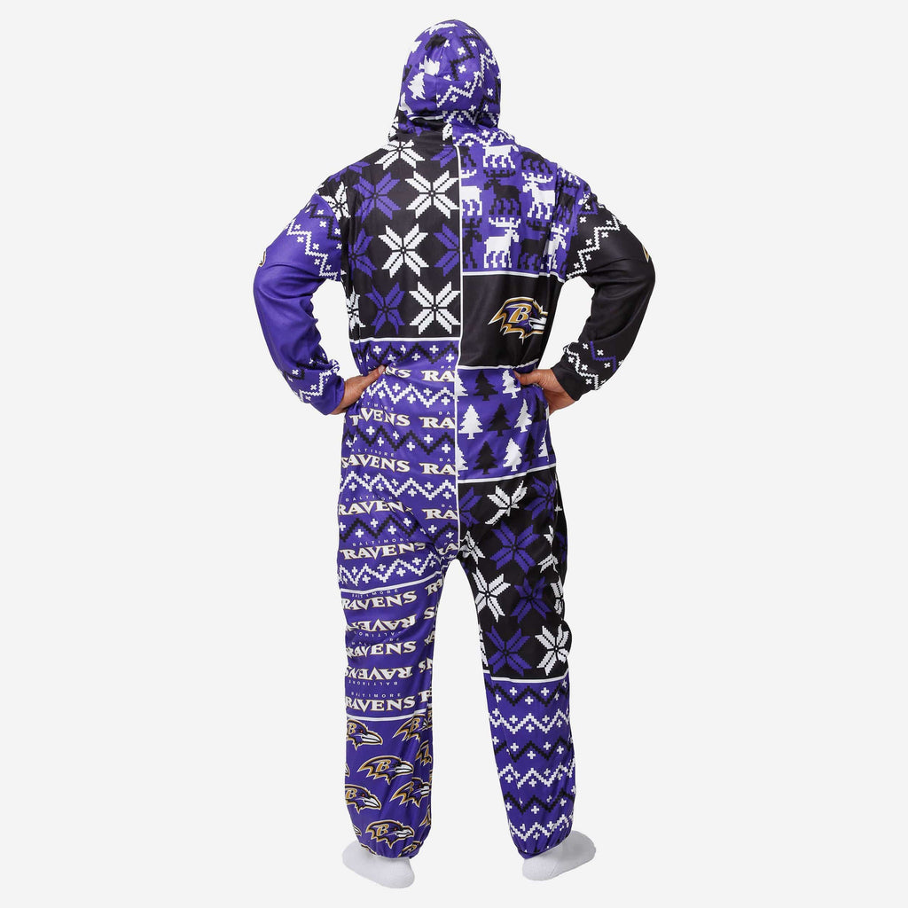 Baltimore Ravens Busy Block One Piece Pajamas FOCO