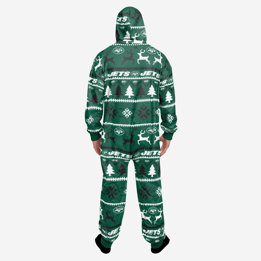 New York Jets Holiday One Piece Pajamas FOCO