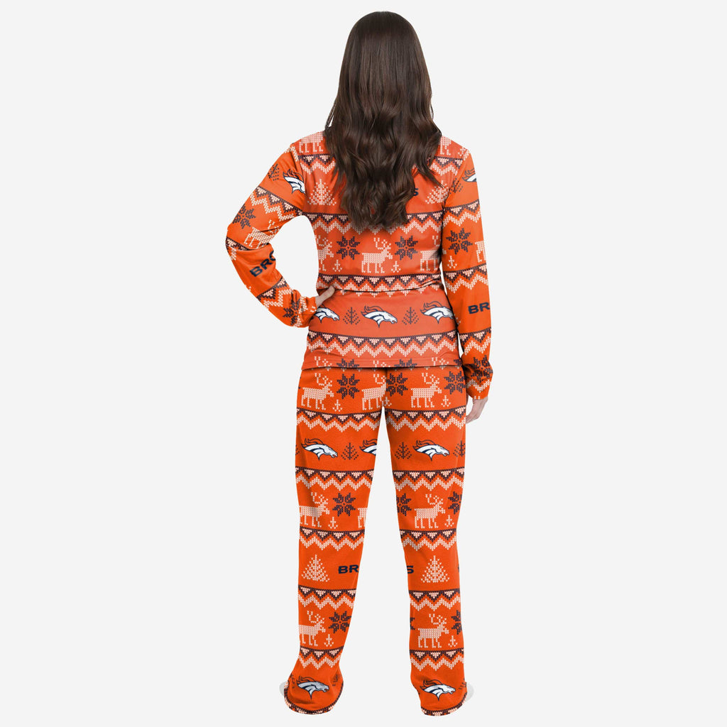 Denver Broncos Womens Ugly Pattern Family Holiday Pajamas FOCO