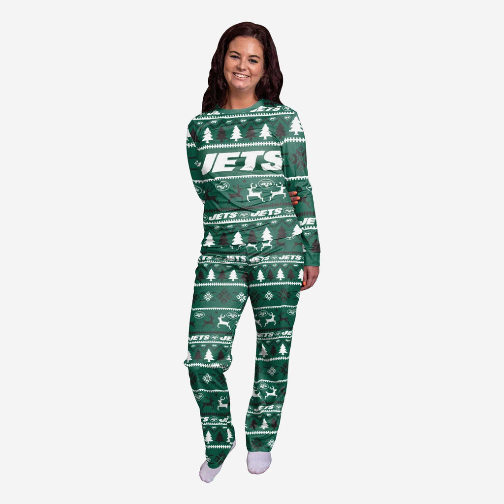 New York Jets Womens Family Holiday Pajamas FOCO