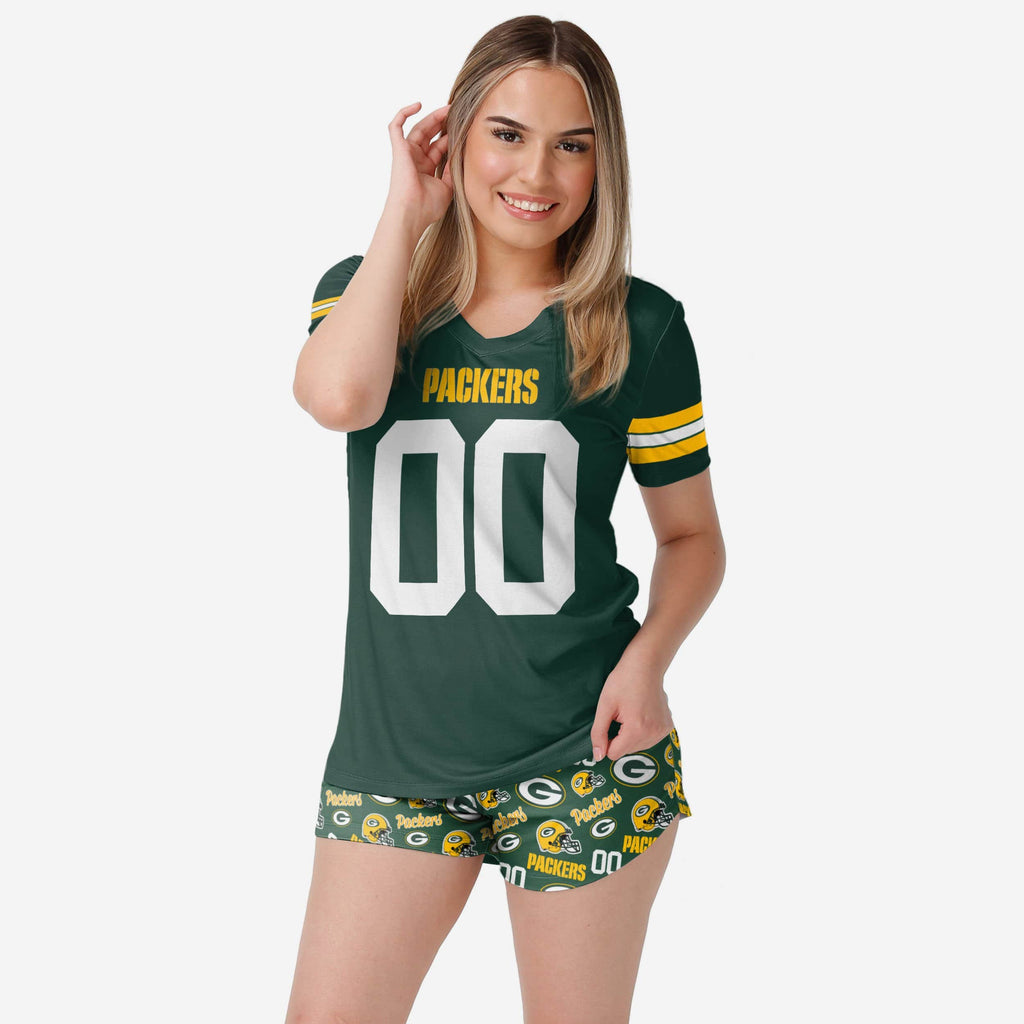 Green Bay Packers Womens Gameday Ready Pajama Set FOCO