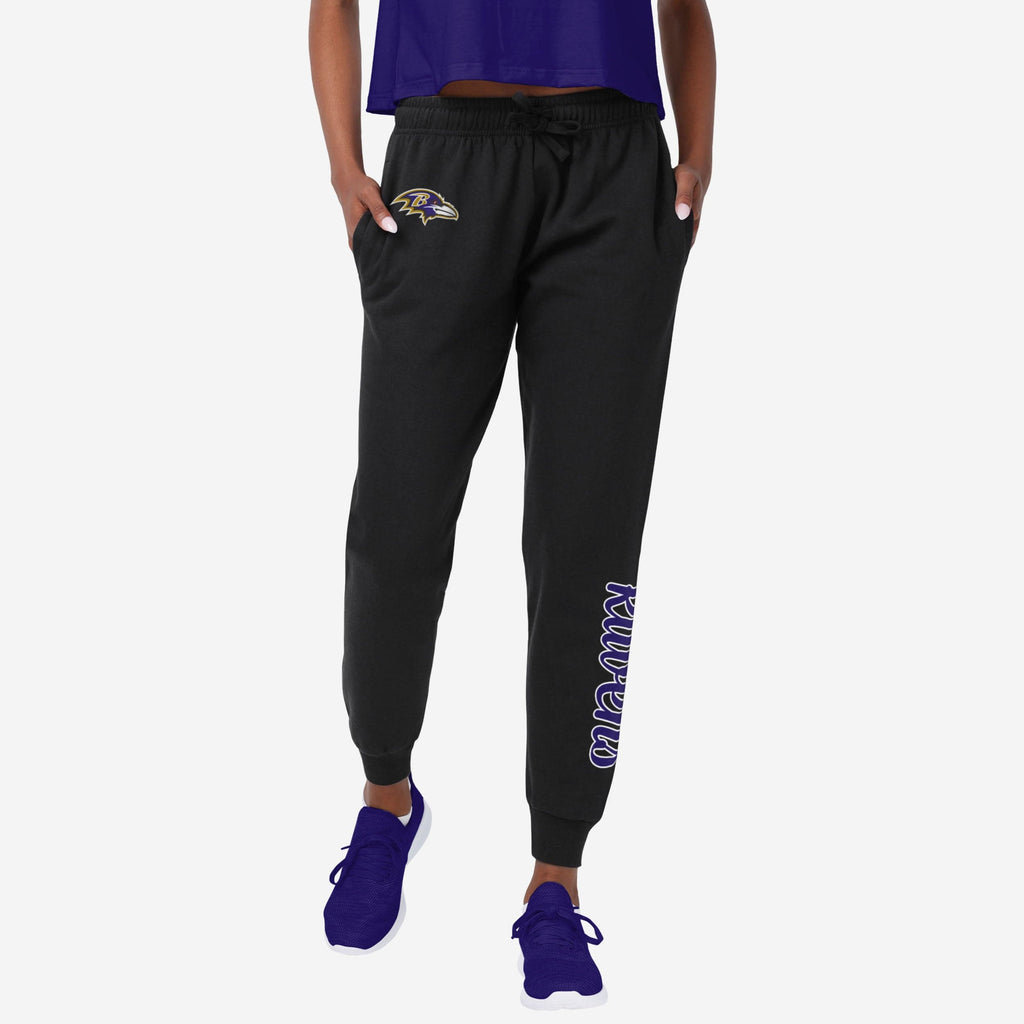 Baltimore Ravens Womens Script Wordmark Black Joggers FOCO