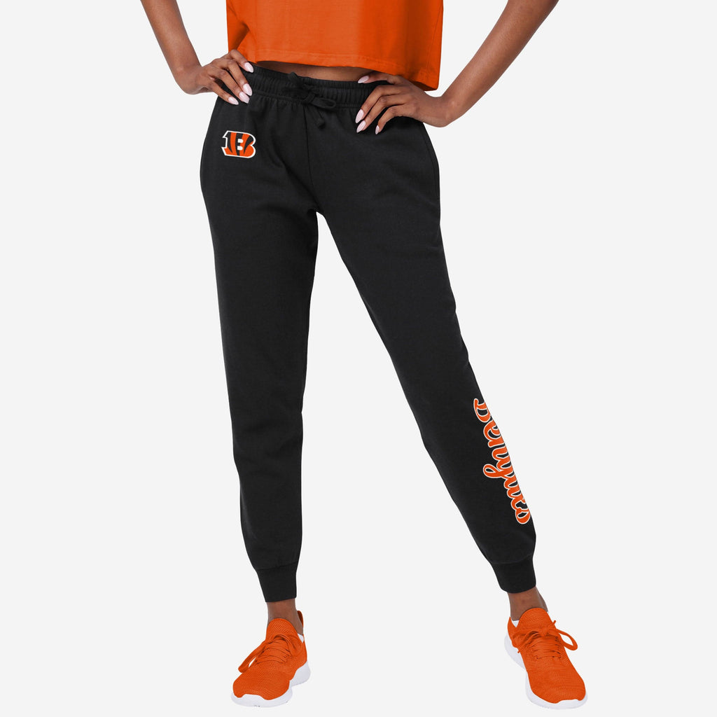Cincinnati Bengals Womens Script Wordmark Black Joggers FOCO