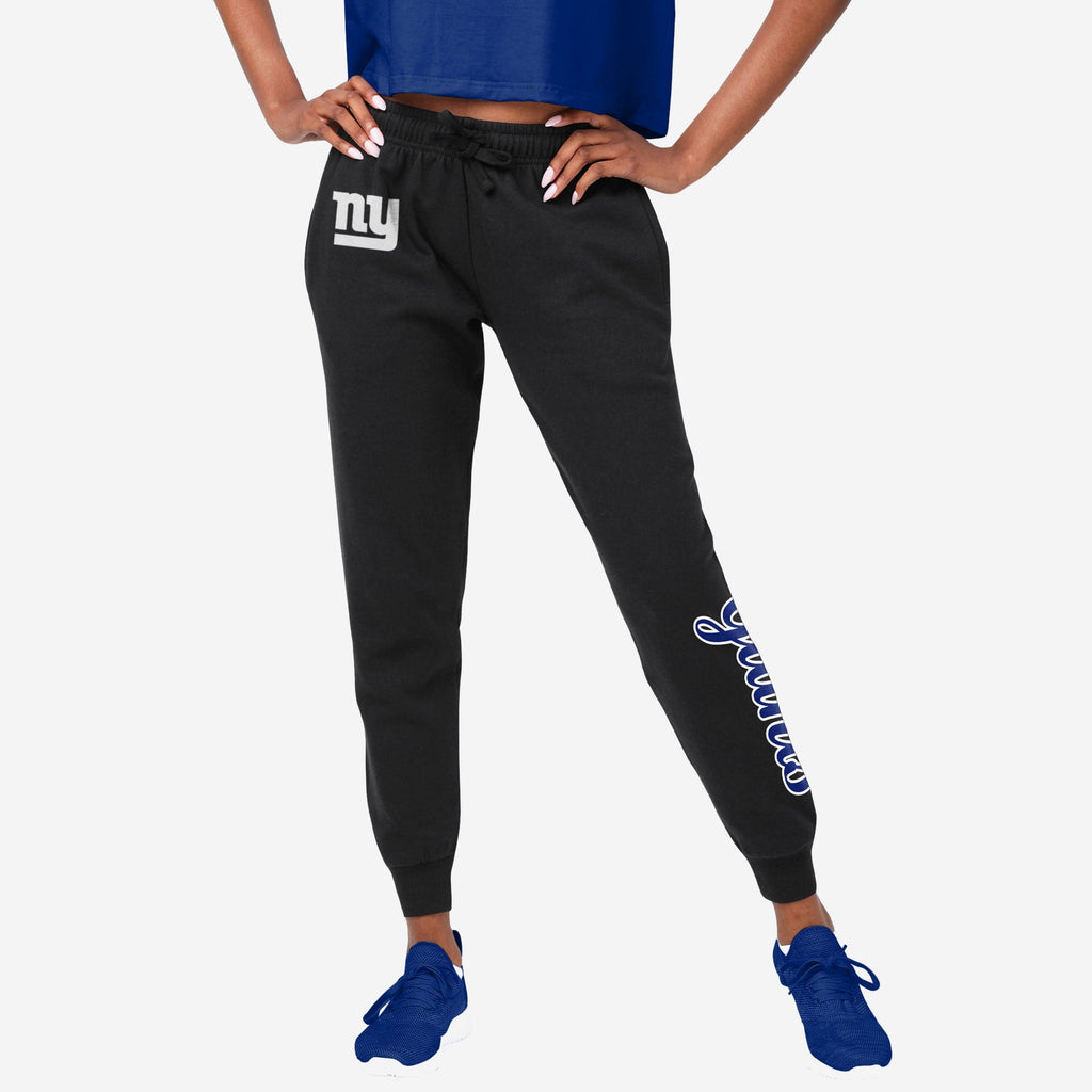 New York Giants Womens Script Wordmark Black Joggers FOCO