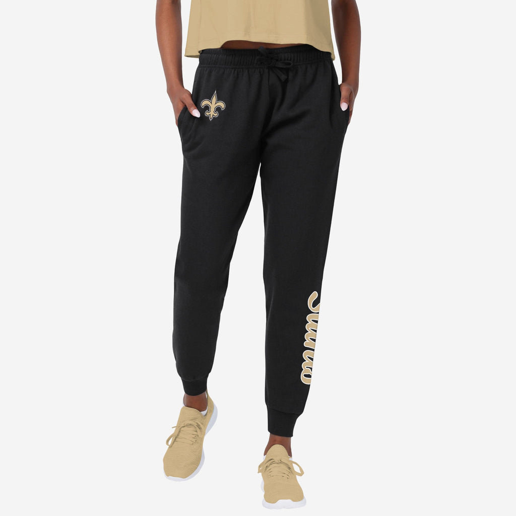 New Orleans Saints Womens Script Wordmark Black Joggers FOCO