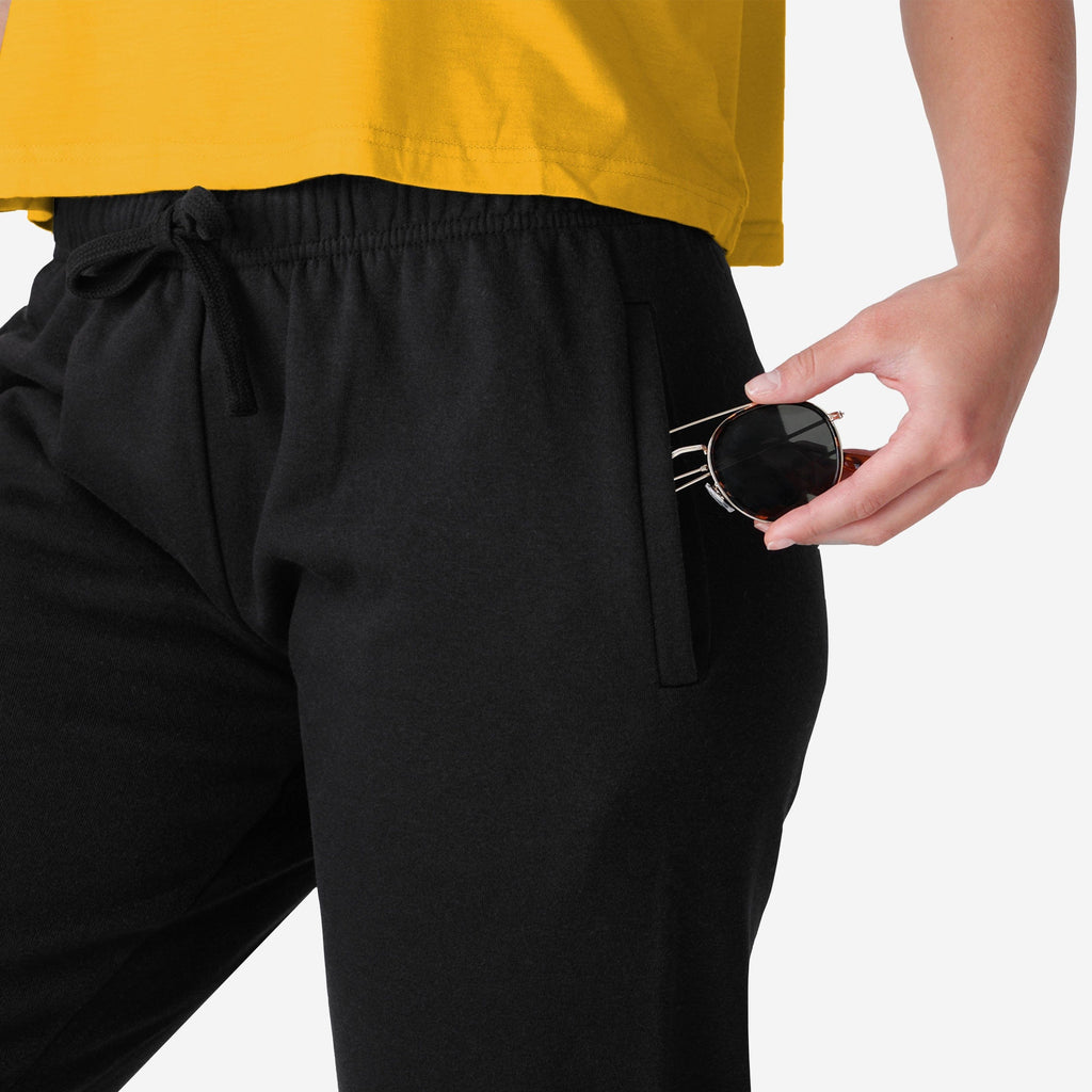 Pittsburgh Steelers Womens Script Wordmark Black Joggers FOCO