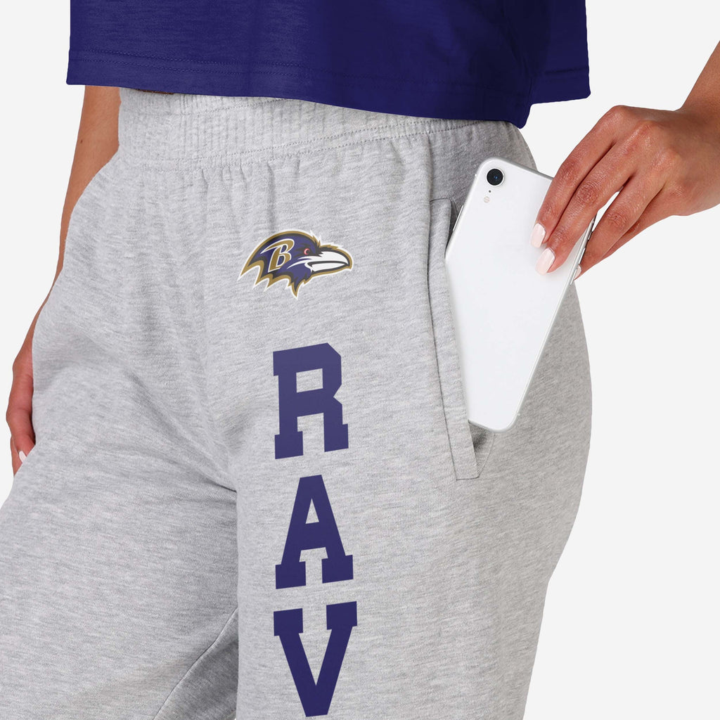 Baltimore Ravens Womens Big Wordmark Gray Sweatpants FOCO