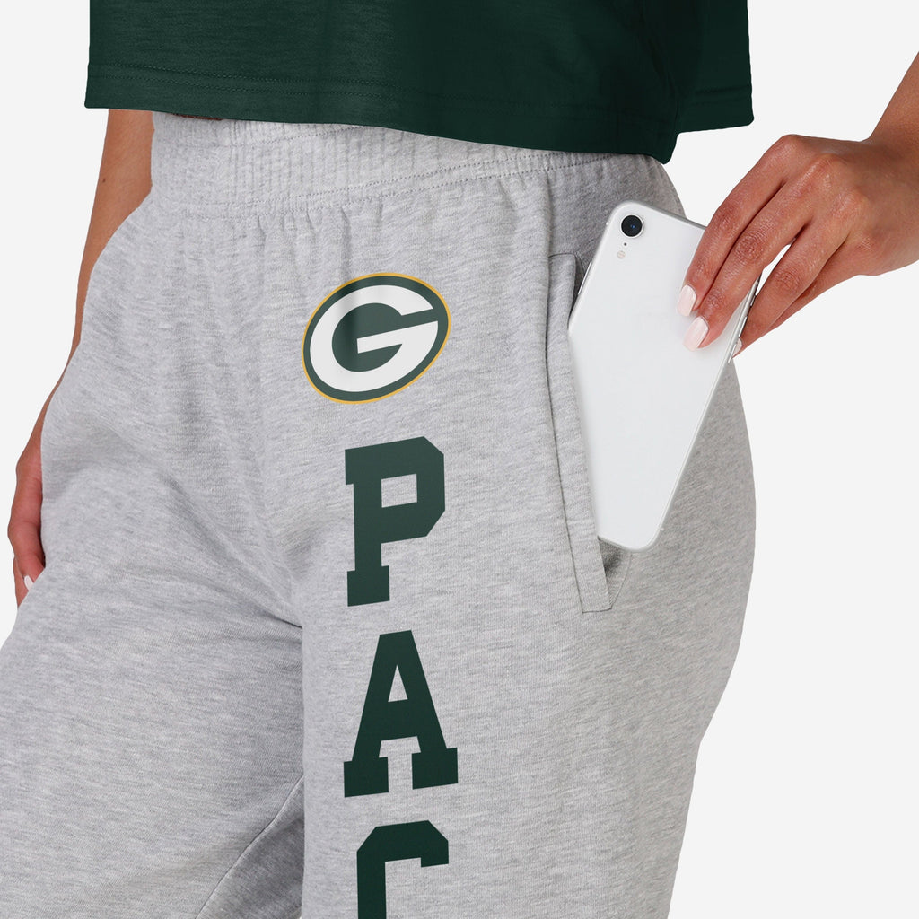 Green Bay Packers Womens Big Wordmark Gray Sweatpants FOCO