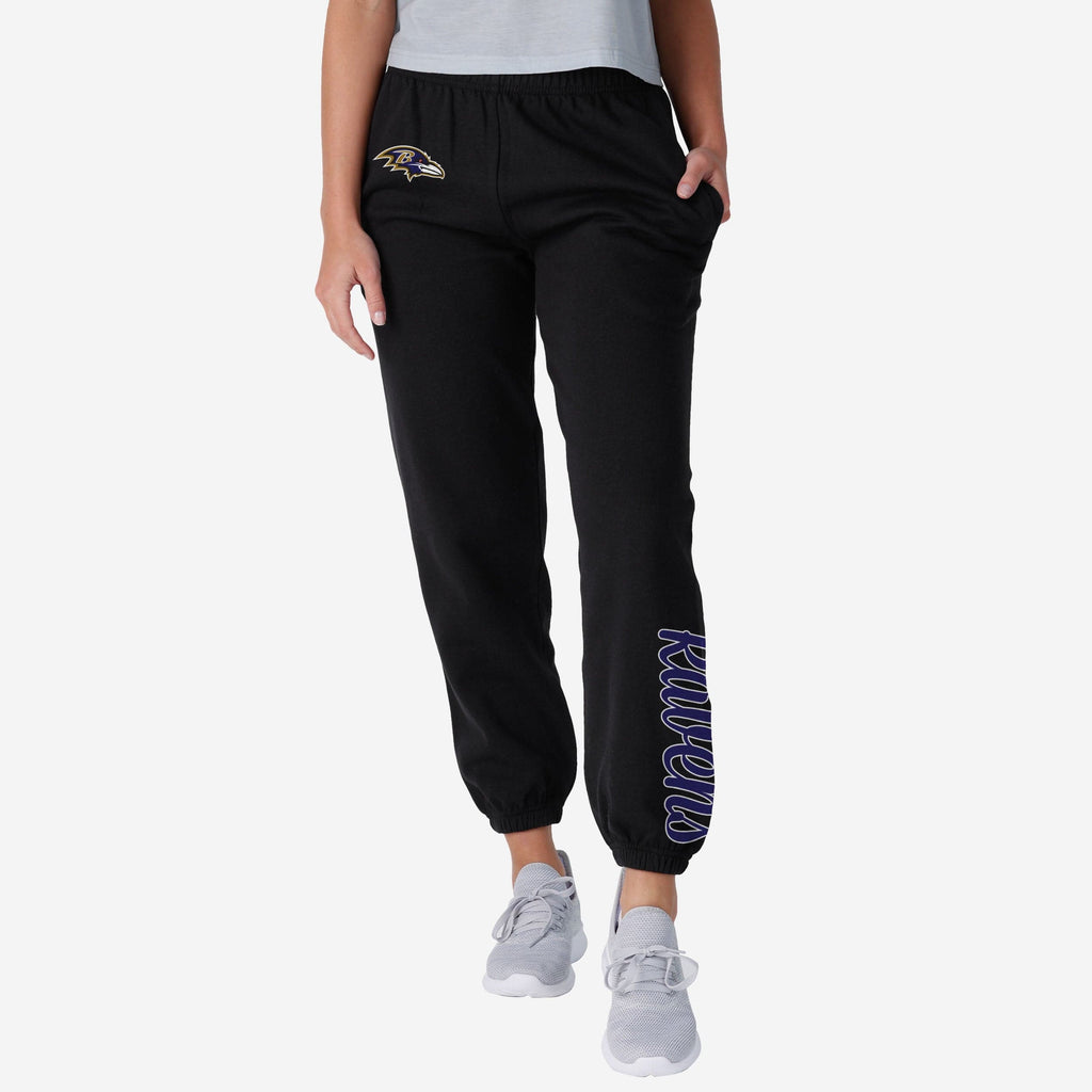 Baltimore Ravens Womens Script Wordmark Team Color Sweatpants FOCO