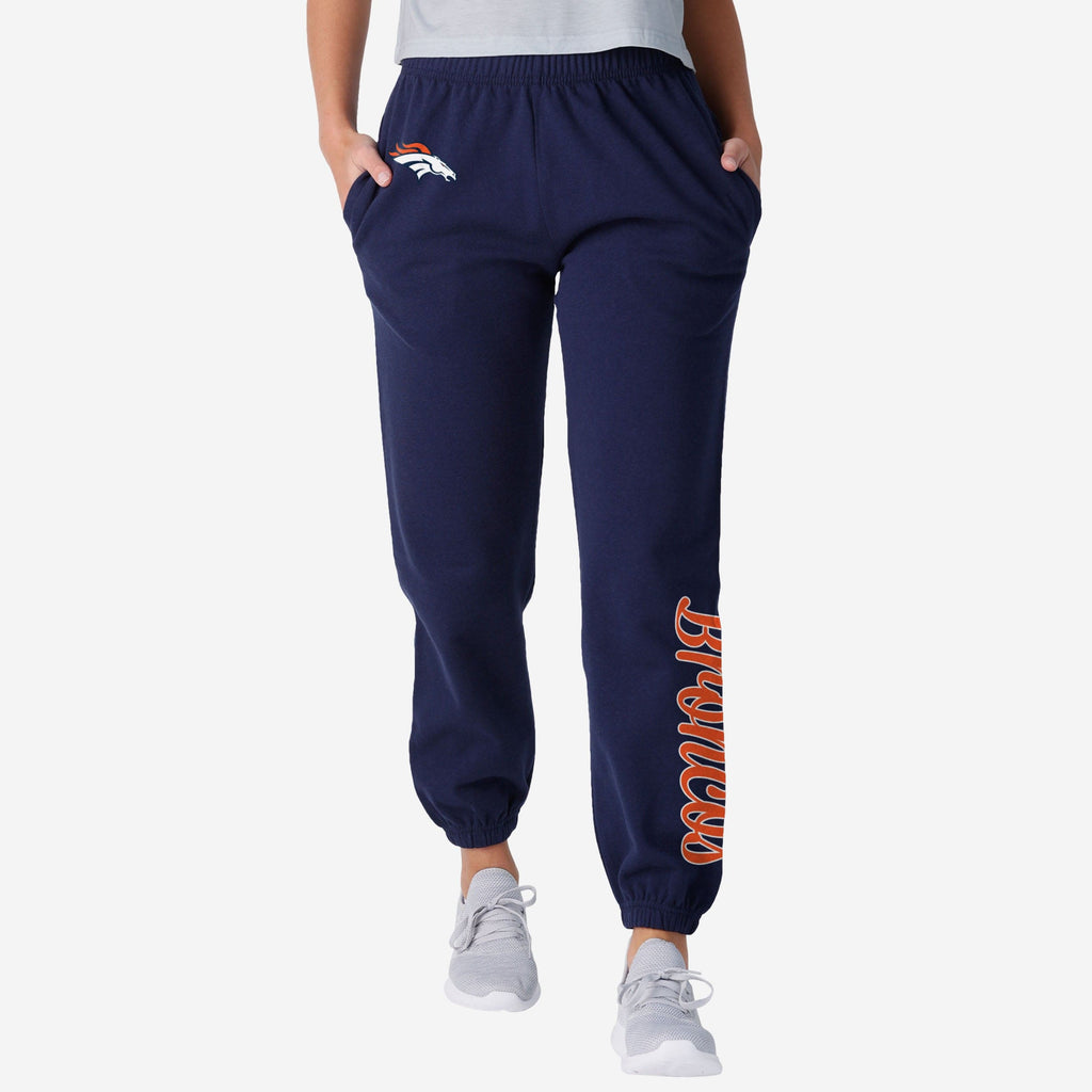 Denver Broncos Womens Script Wordmark Team Color Sweatpants FOCO