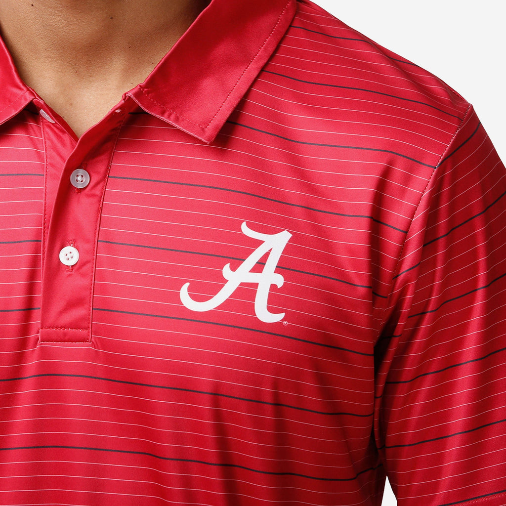 Alabama Crimson Tide Striped Polyester Polo FOCO