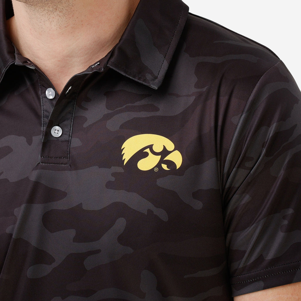 Iowa Hawkeyes Color Camo Polyester Polo FOCO