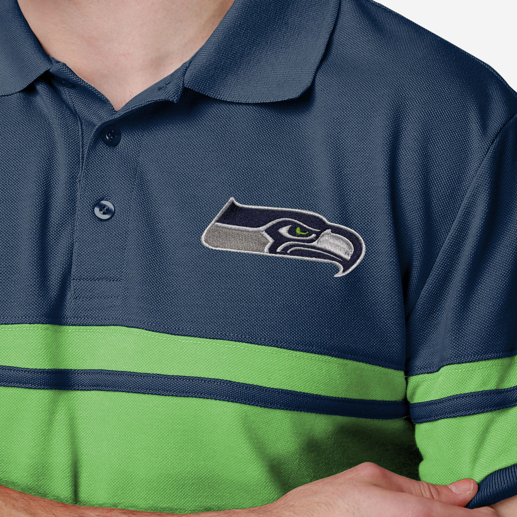 Seattle Seahawks Cotton Stripe Polo FOCO