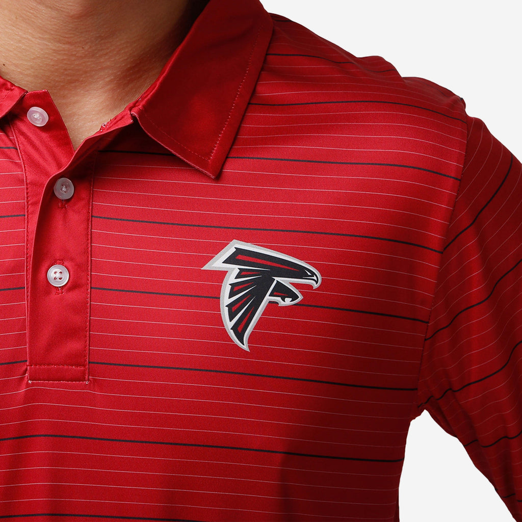 Atlanta Falcons Striped Polyester Polo FOCO