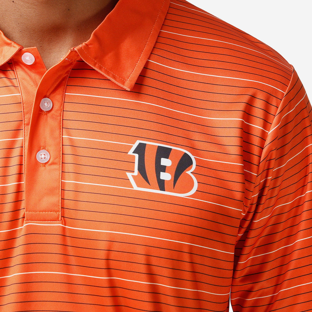 Cincinnati Bengals Striped Polyester Polo FOCO