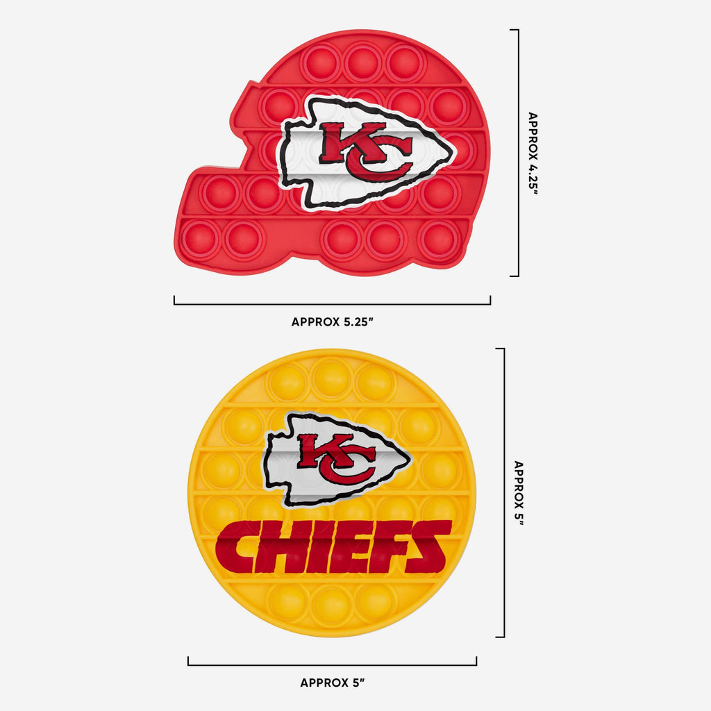 Kansas City Chiefs 2 Pack Helmet & Circle Push-Itz Fidget FOCO