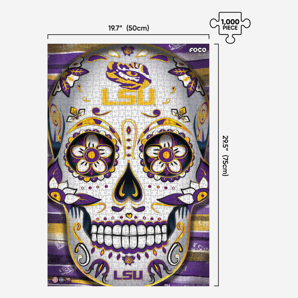 LSU Tigers Sugar Skull 1000 Piece Jigsaw Puzzle PZLZ FOCO
