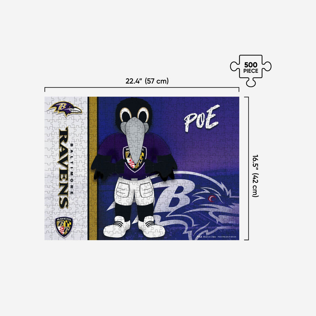 Poe Baltimore Ravens Mascot 500 Piece Jigsaw Puzzle PZLZ FOCO