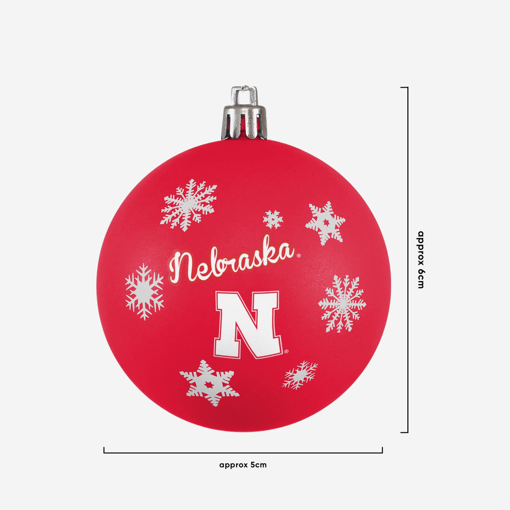 Nebraska Cornhuskers 5 Pack Shatterproof Ball Ornament Set FOCO