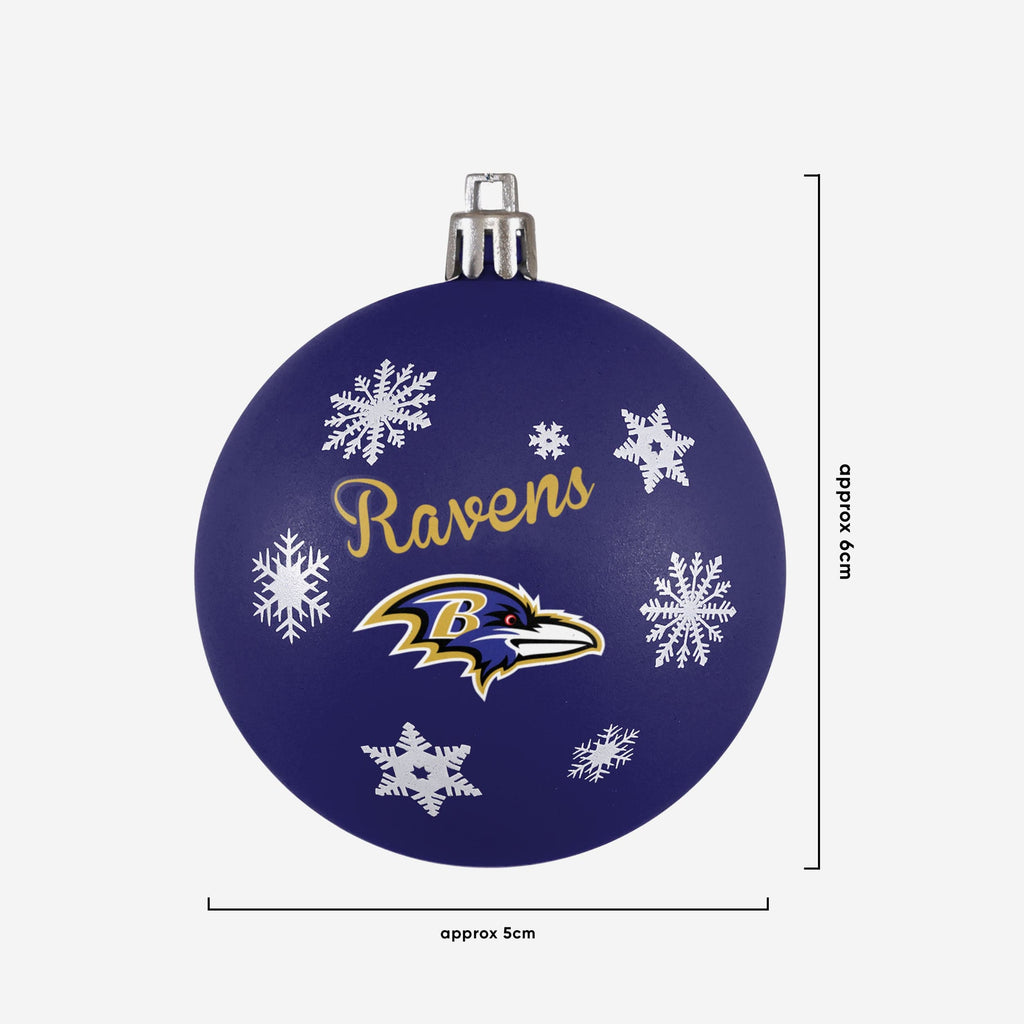 Baltimore Ravens 5 Pack Shatterproof Ball Ornament Set FOCO
