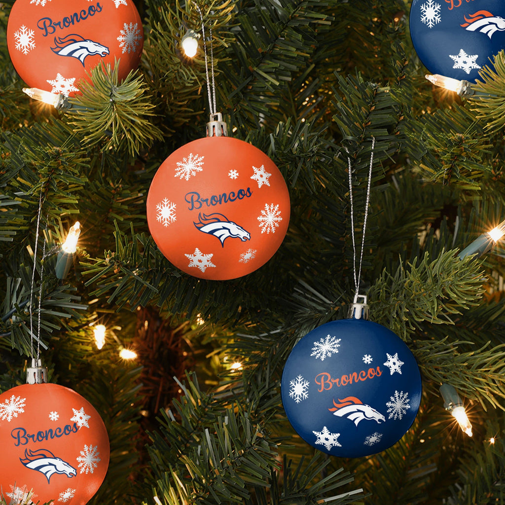Denver Broncos 5 Pack Shatterproof Ball Ornament Set FOCO