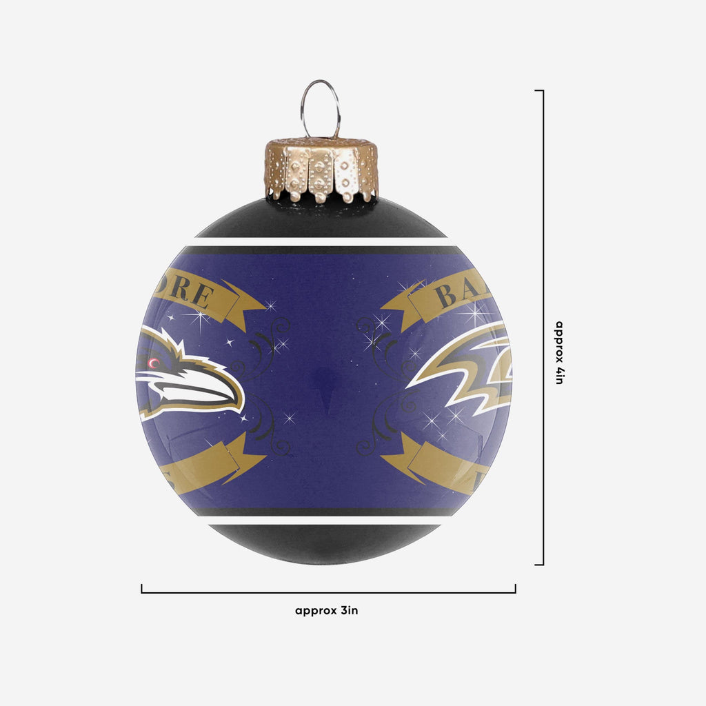 Baltimore Ravens 2 Pack Ball Ornament Set FOCO