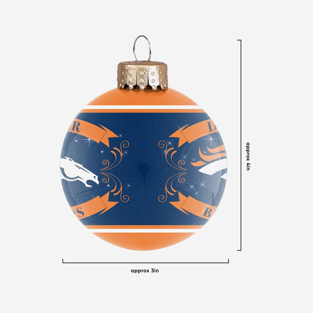 Denver Broncos 2 Pack Ball Ornament Set FOCO