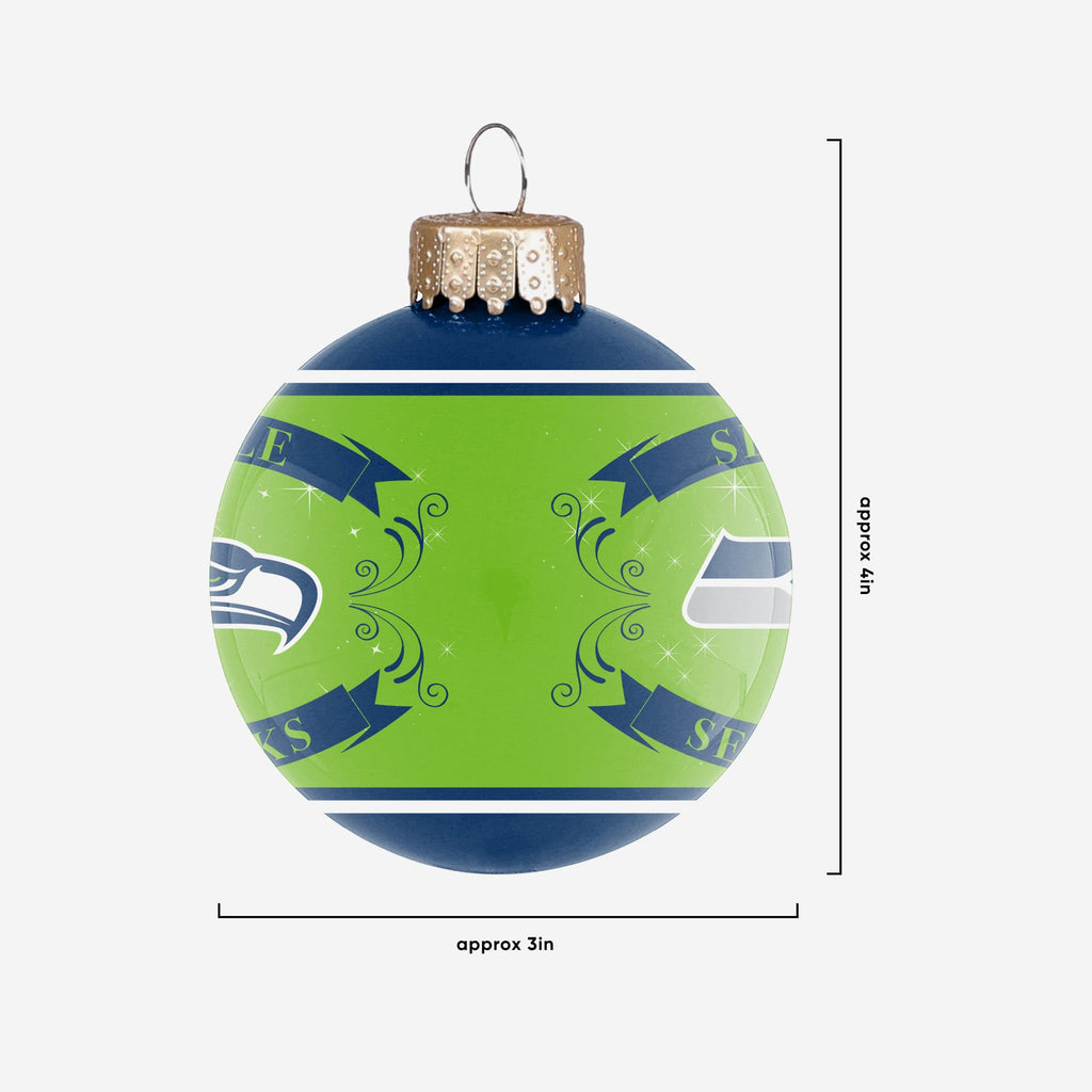 Seattle Seahawks 2 Pack Ball Ornament Set FOCO