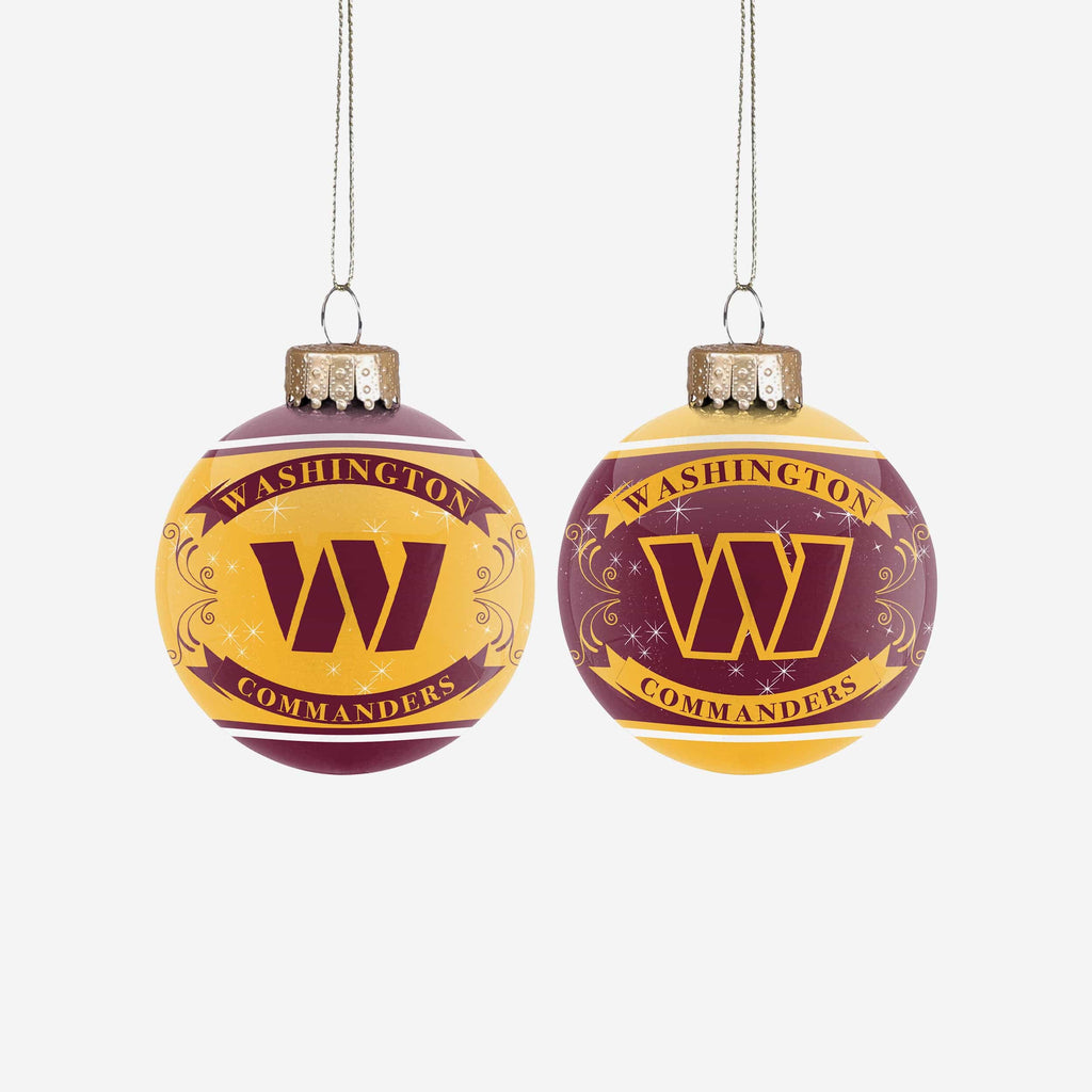 Washington Commanders 2 Pack Ball Ornament Set FOCO
