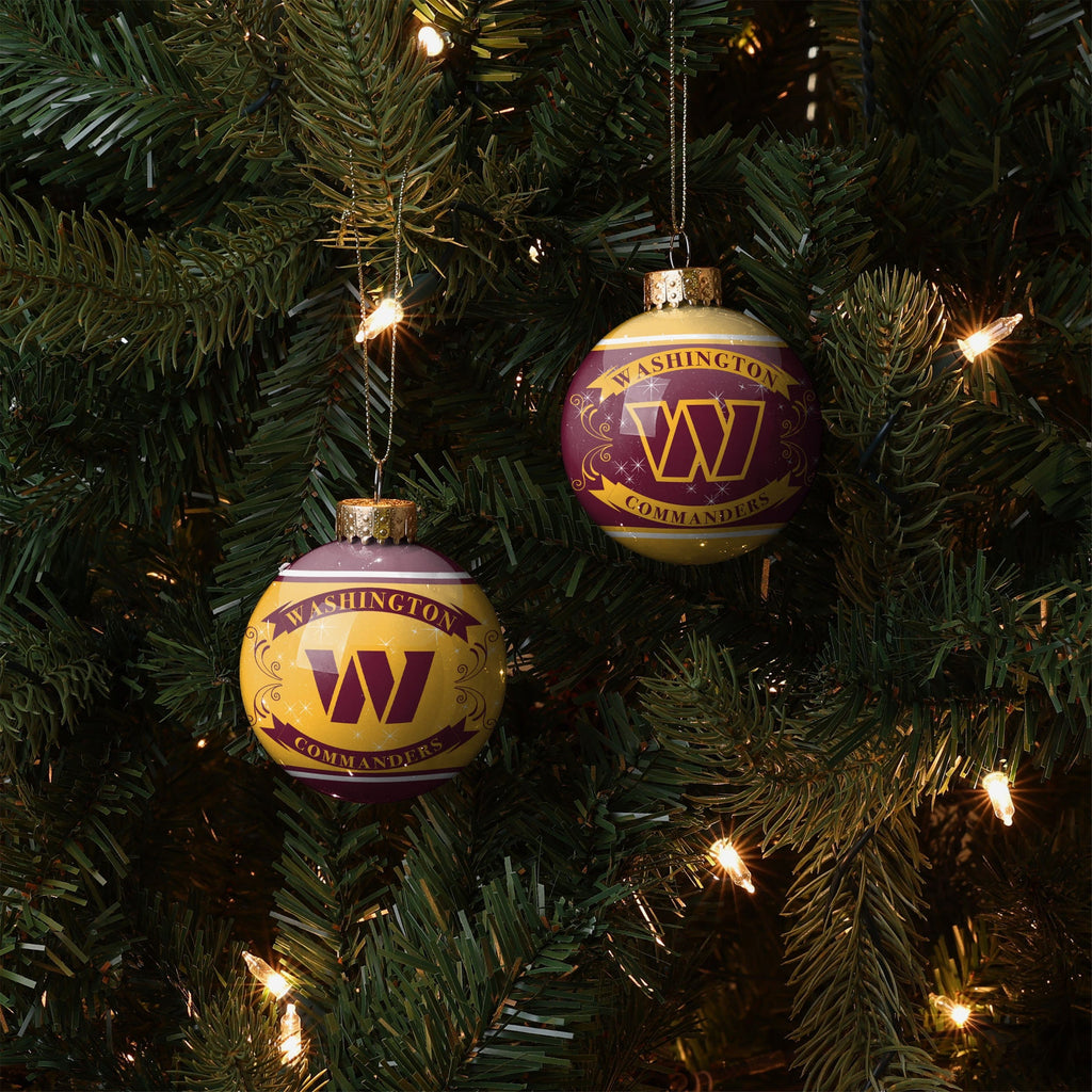 Washington Commanders 2 Pack Ball Ornament Set FOCO