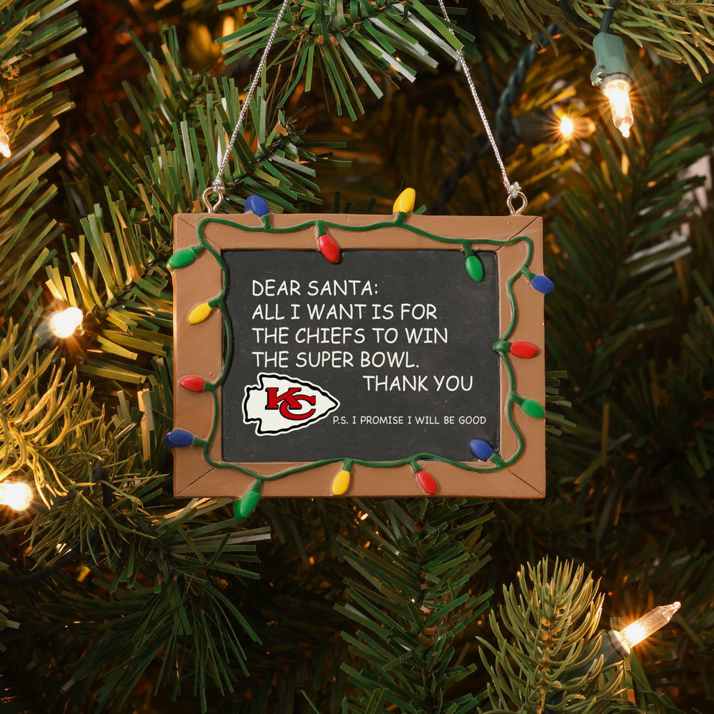 Kansas City Chiefs Resin Chalkboard Sign Ornament FOCO